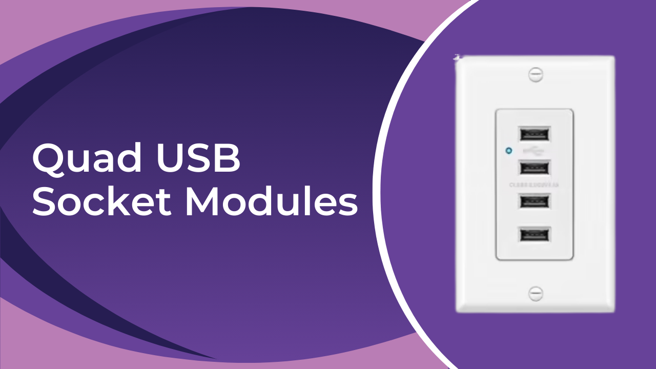 Quad USB Socket Modules & 4-Port USB Outlets & Compact Wall Chargers ...